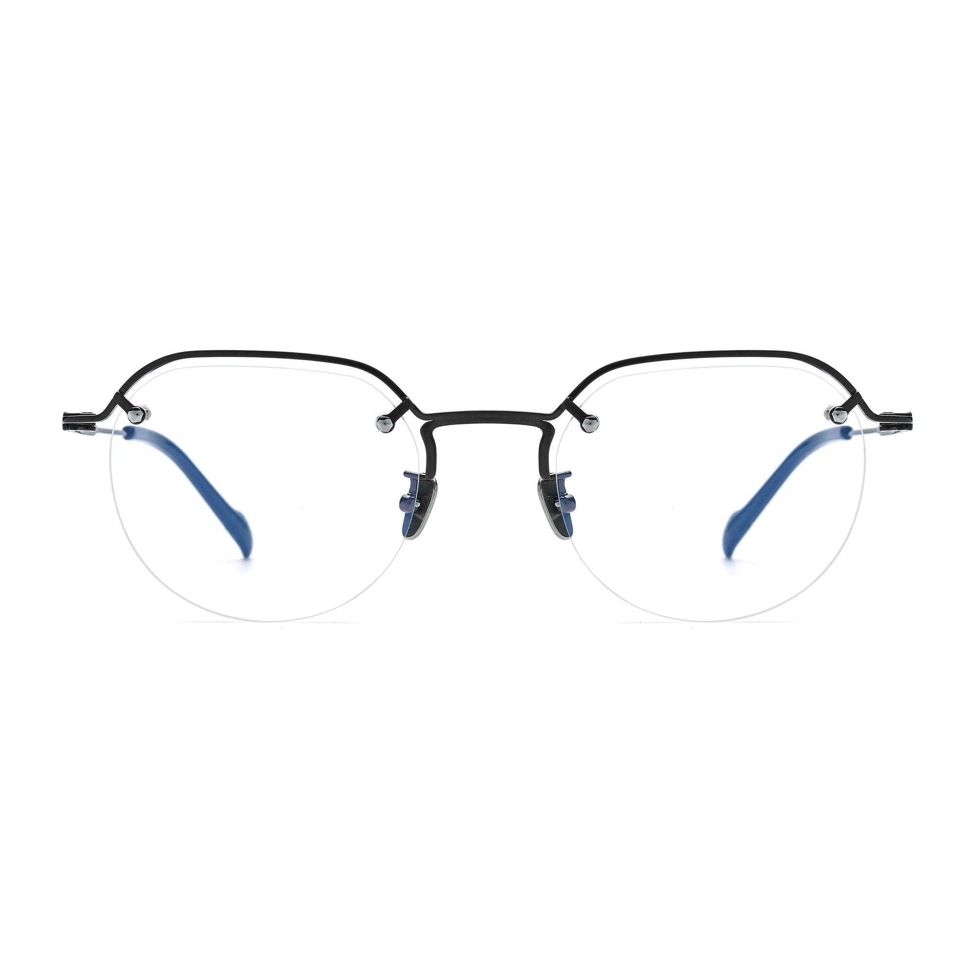 Bachelor Titanium Geometric Eyeglasses – Prime Particle